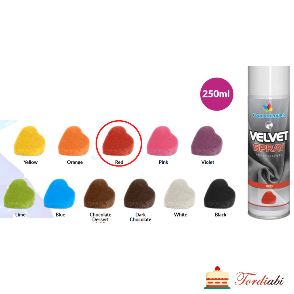 VELVET SPRAY šokolaad, punane - 250 ml - Tordiabi