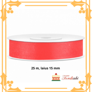 Punane pael rullis, laius 15 mm - 25 m - Tordiabi