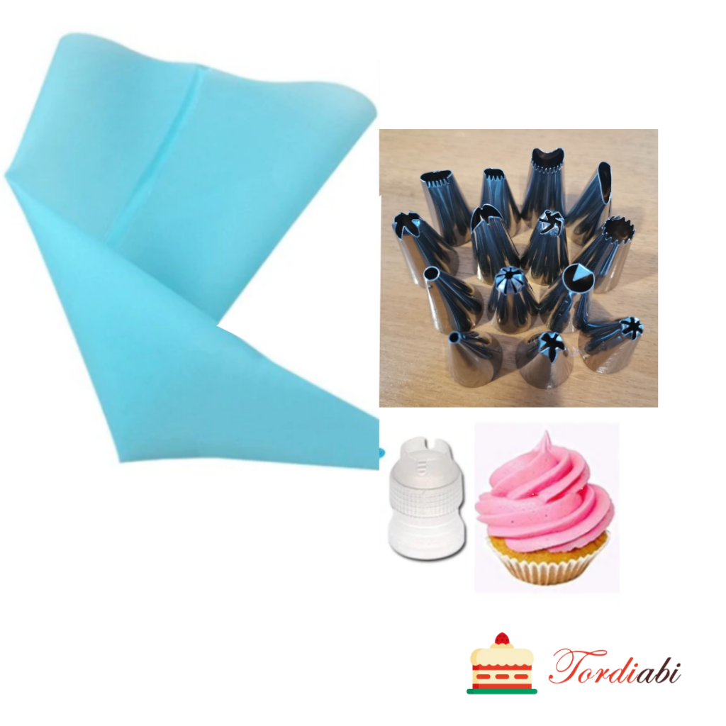 Kondiitri komplekt - silikoonist pritskott + 14 kreemipritsi otsikut e ...