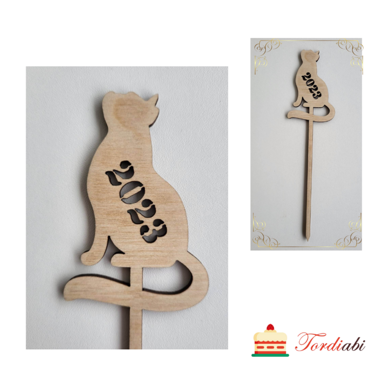 Tordi topper puidust KASSIAASTA 2023 - 16 x 13 cm - Tordiabi