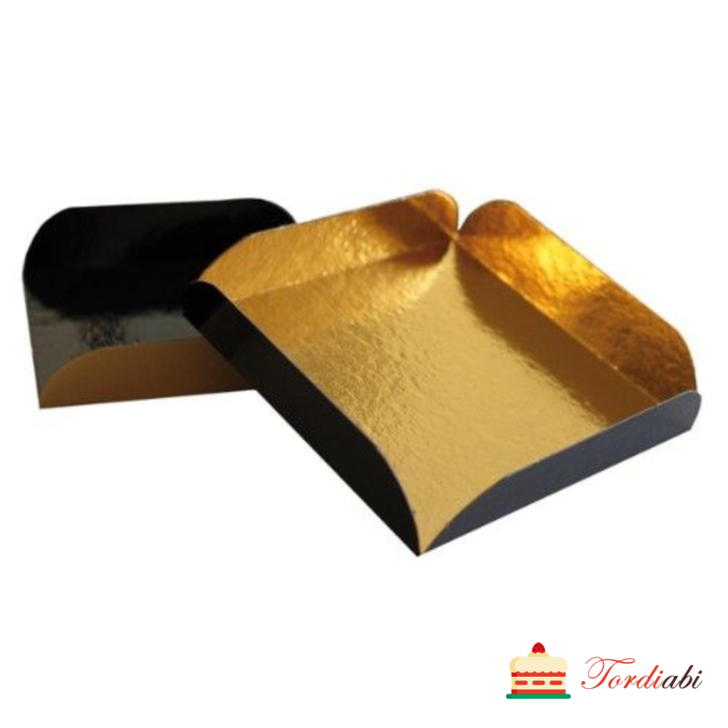 Kandilised Koogialused Murtud Servaga Kuldne Must 8 X 8 Cm 10 Tk