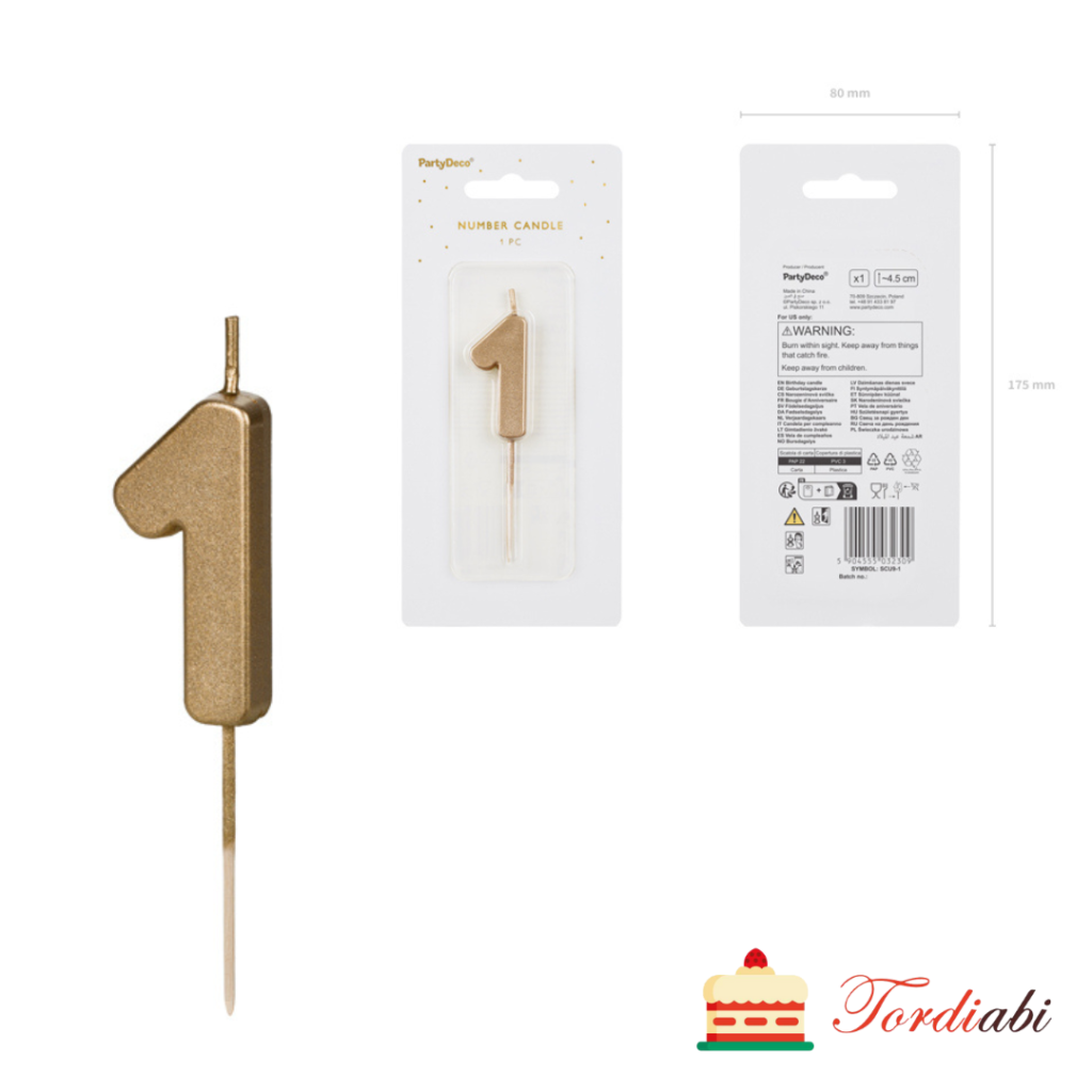 Tordiküünal, kuldne number 1 (4,5 cm) - Tordiabi