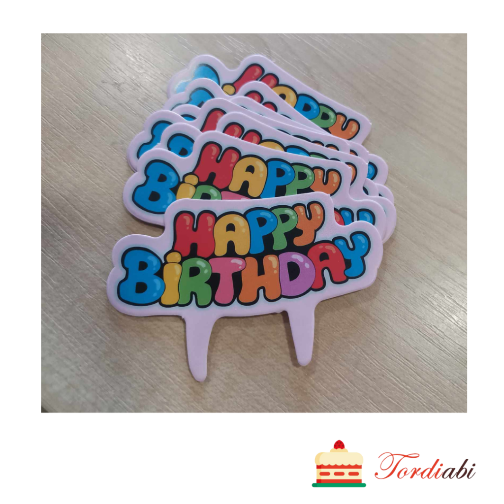 Tordi/ koogi topperid HAPPY BIRTHDAY värviliste tähtedega ...